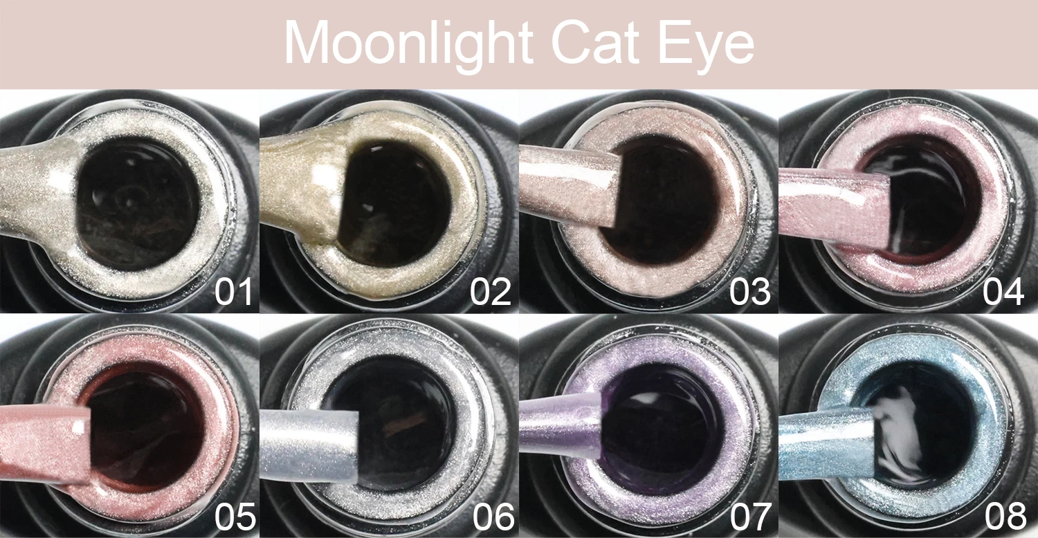 2024 New Colors Moonlight White Crystal Cat Eye Gel Super Silver Magnetic Nail Polish For ...