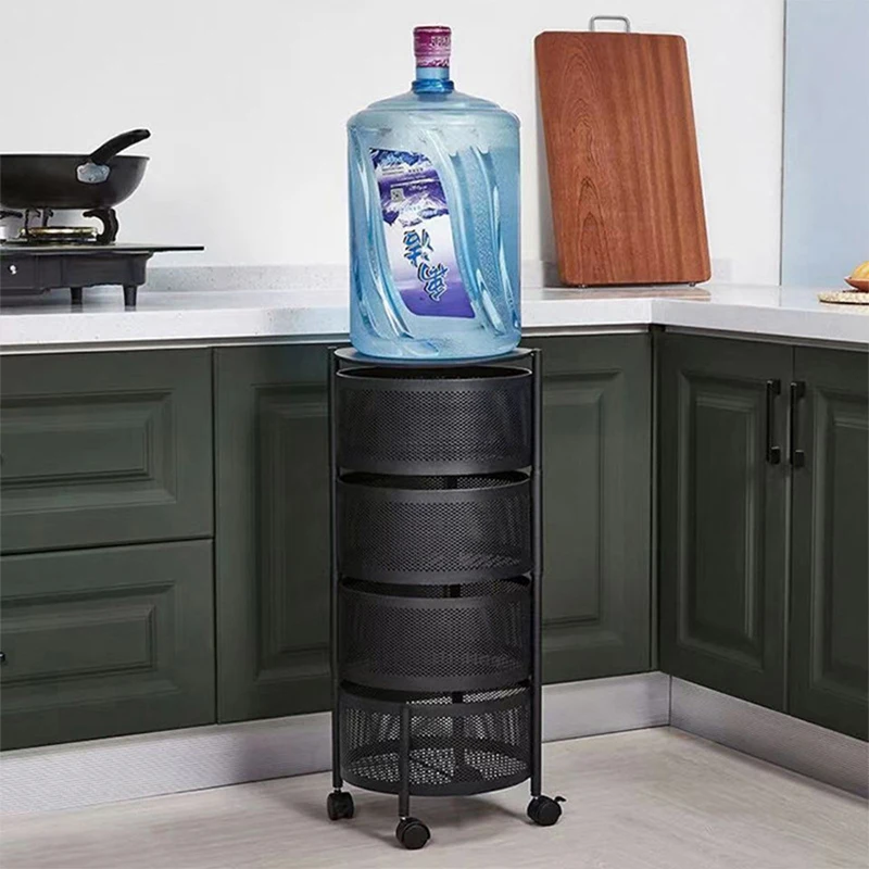 Multi-Layer Iron Tool Rack Folding Vegetable Fruit Rotatable Storage ...