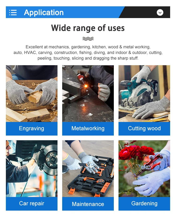 En388 4543 Safety Gloves - Level 3 Cut Resistant PU Coated