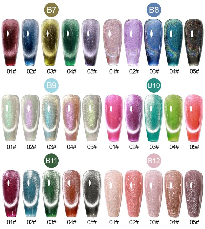 15ml Korean Neon Flash UV Nail Gel Polish Disco Glitter Soak Semi ...