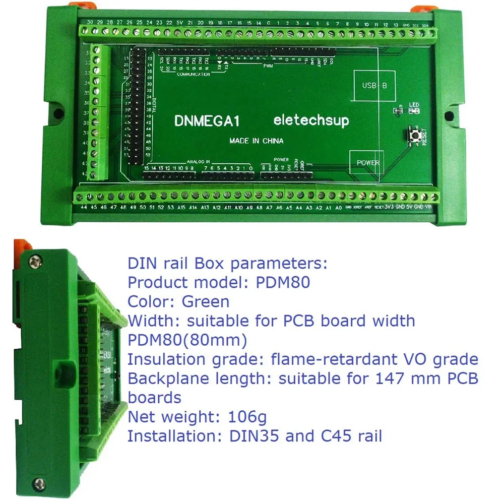 Din Rail Mount Screw Terminal Block Adapter Module For Mega2560 R3 ...