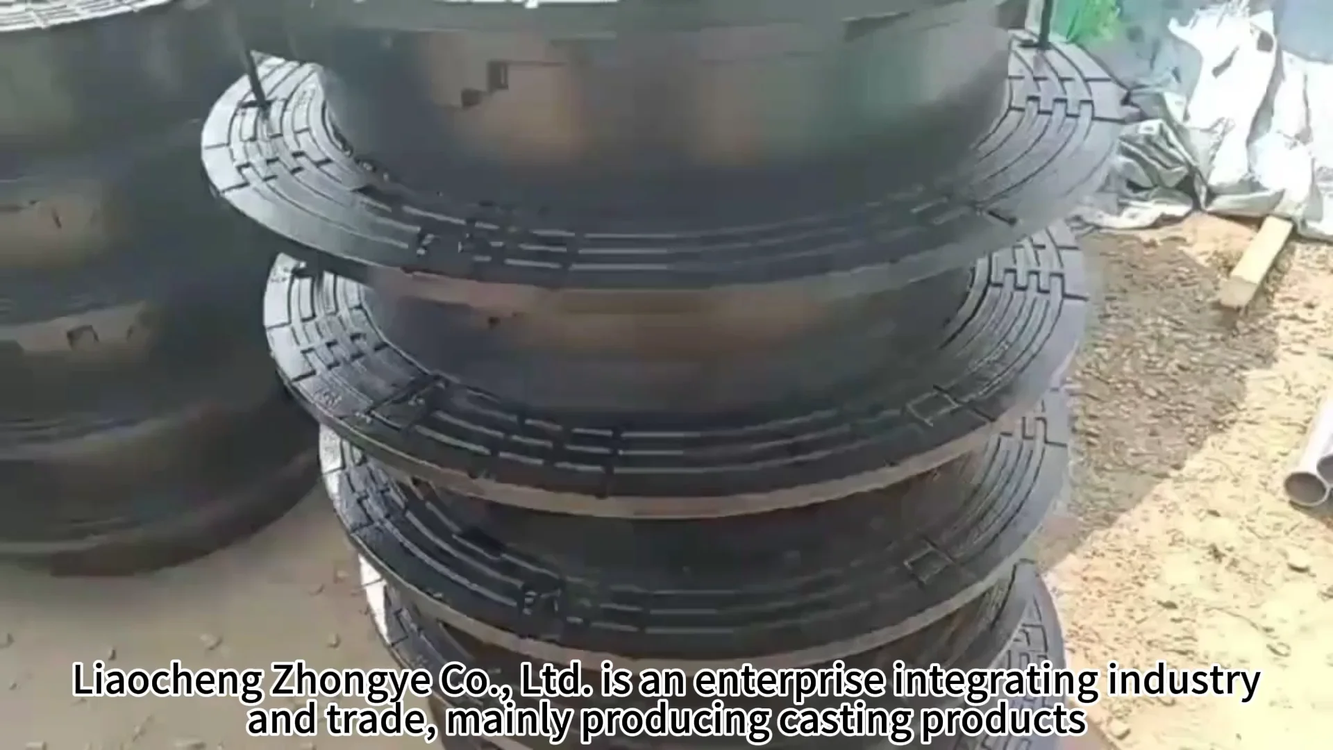 Heavy Duty Ductile Iron Manhole Cover Sealed Rain Water Communication ...