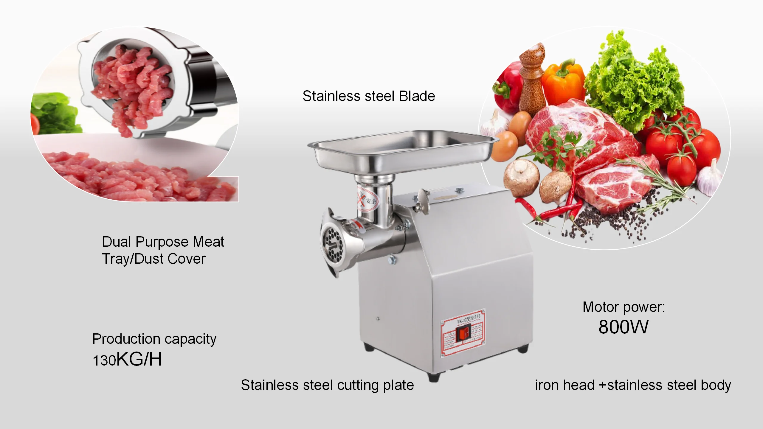 Industrial Meat Processing Equipment Food Processor With Meat Grinder ...