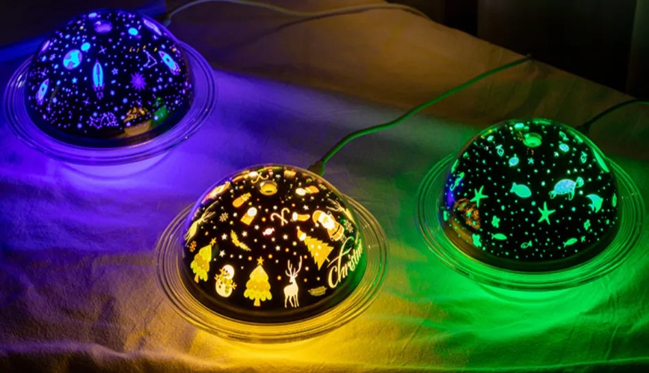 250 Ml Ultrasonic Humidifier Led Saturn Projector Lamp Star Sky Ocean ...