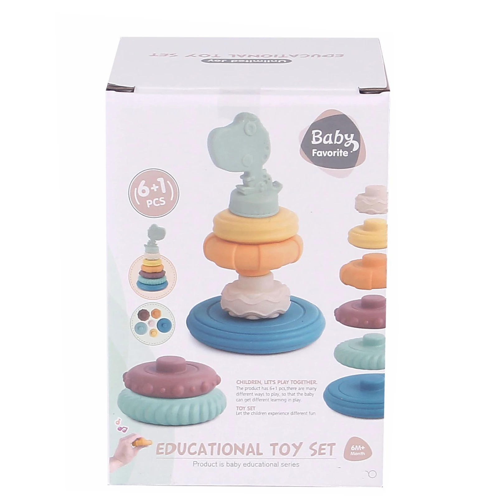 Dinosaur Baby Montessori Stacks Of Circles Stacking Ring Stem Learning ...