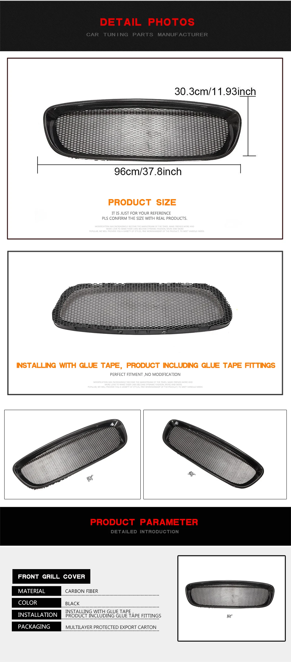 JC Sportline Carbon Fiber Front Grill for Jaguar F-type JC Sportline Carbon Fiber Front Grill for Jaguar F-type