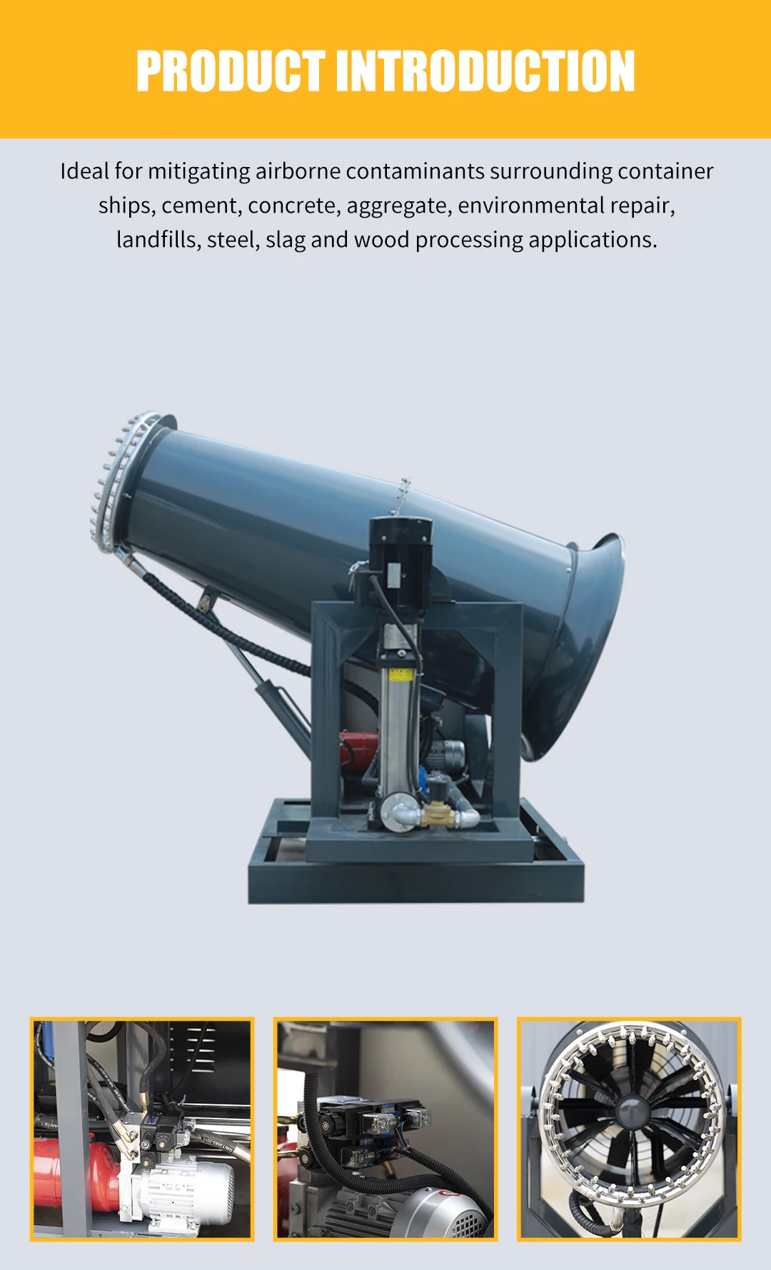 Fog Cannon Fogging Machine Water Mist Sprayer Dust Control Cooling Fog ...