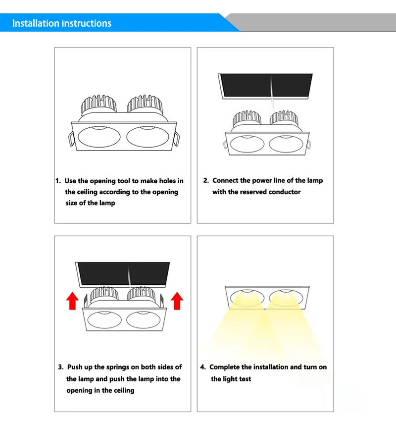 Double Head Rectangular Spot LED COB 20W Ceiling Light