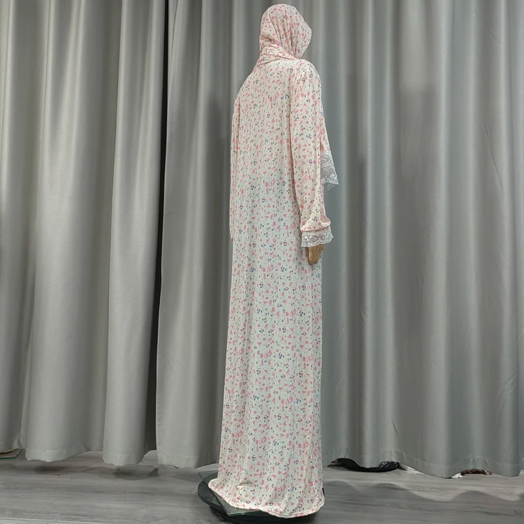 One Piece Muslim Women Prayer Dress Islamic Hijab Khimar Jilbab Hand ...