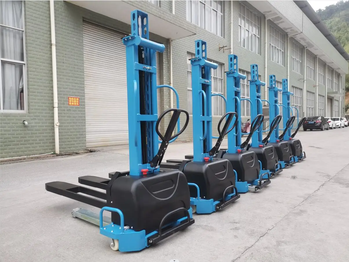 SHUNCHA SPN-10 Semi Electric Stacker Lift 1000kg 1t Capacity 0.8m-1.6m Lifting Height Self ...