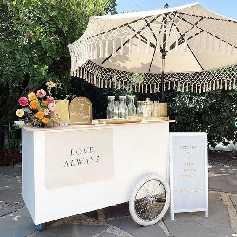 Custom Candy Cart Metal Commercial Mobile Coffee Cart for Weddings ...