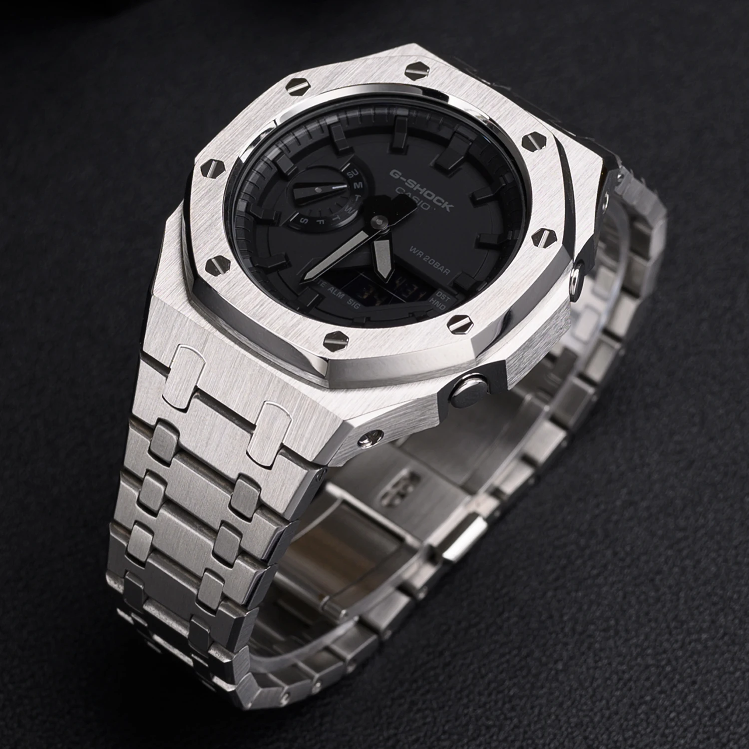 Luxury Gshock Ga2100 Rubber Strap Metal Bezel Parts Accessories Watch ...