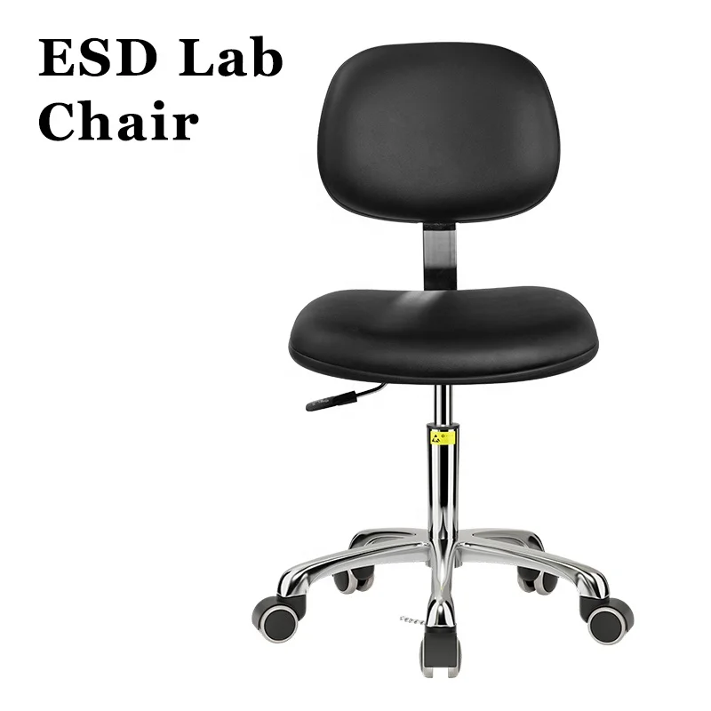 Laboratory Chairs Esd Lab Chair Leather Anti-static Backrest Dust-free ...