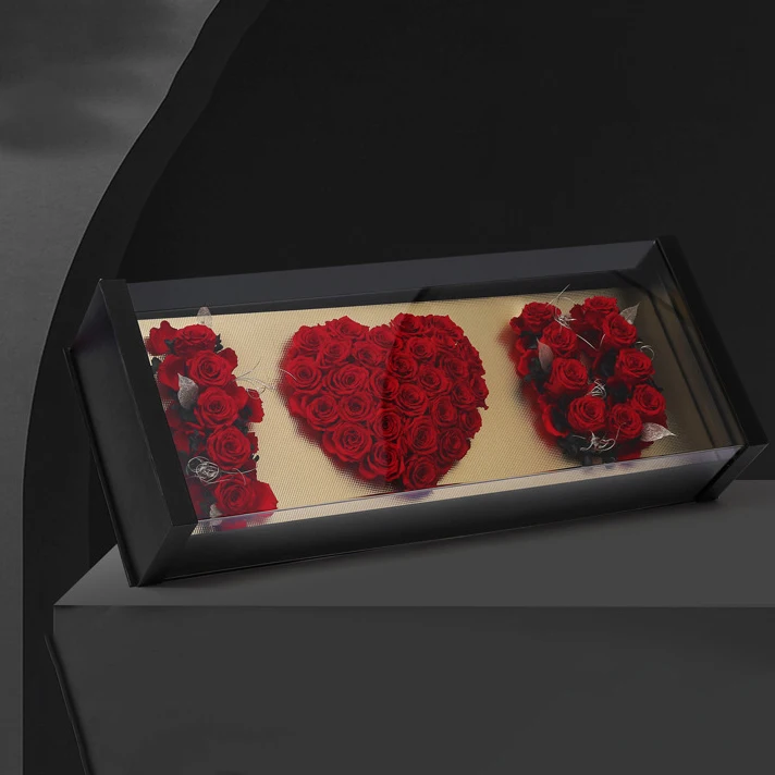 Acrylic Transparent Boxes for Roses Packaging Rectangular Gift I Love ...