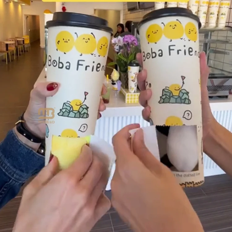 Restaurant Takeout Coffee Milk Tea Paper Cups with Gifts