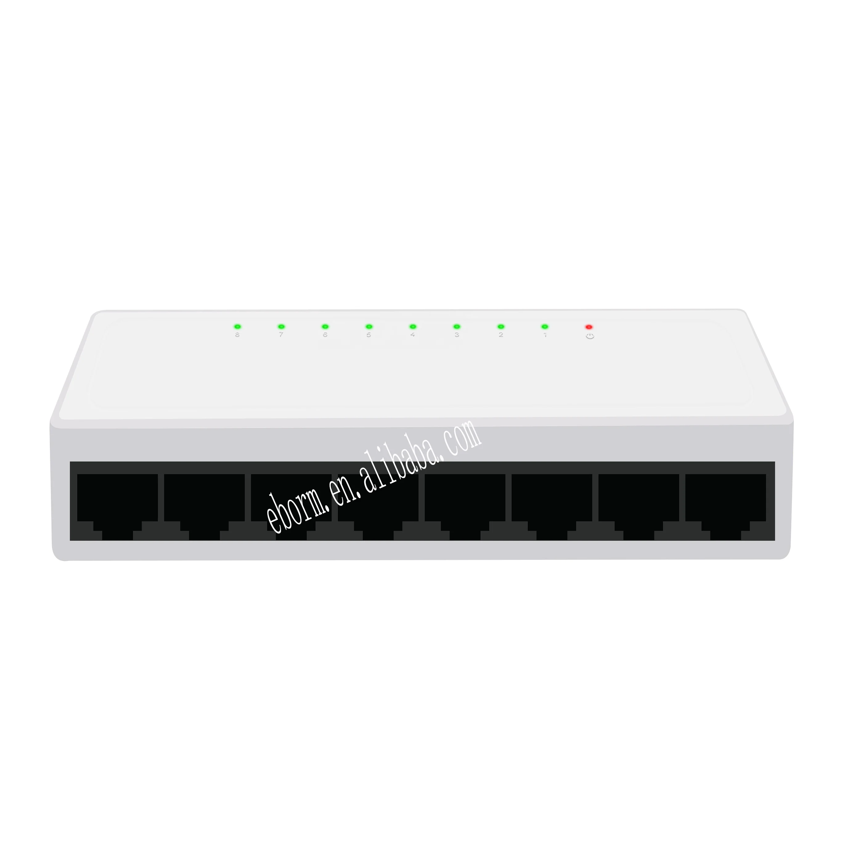 8 Port Unmanaged Ethernet Network Switch 10/100M Ethernet Splitter Plug ...