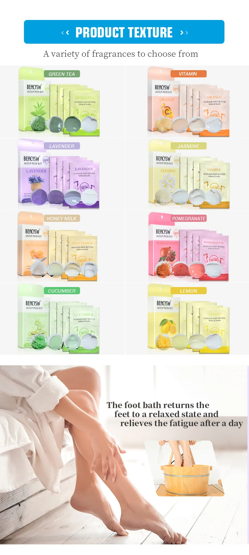 Pedicure 4 Steps Kit Jelly Spa Herbal Foot Jelly Soak Pedicure Products ...