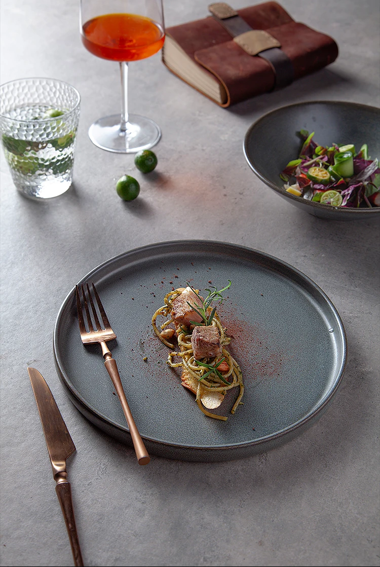 Bar & Restaurant Porcelain Ceramic Flat Plate Vajilla Platos Dinnerware ...