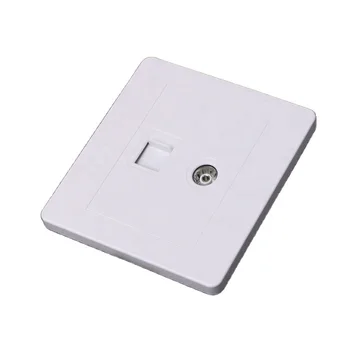 Coaxial Tv And Rj45 Faceplate,Electric Network + Tv Aerial Socket Wall ...