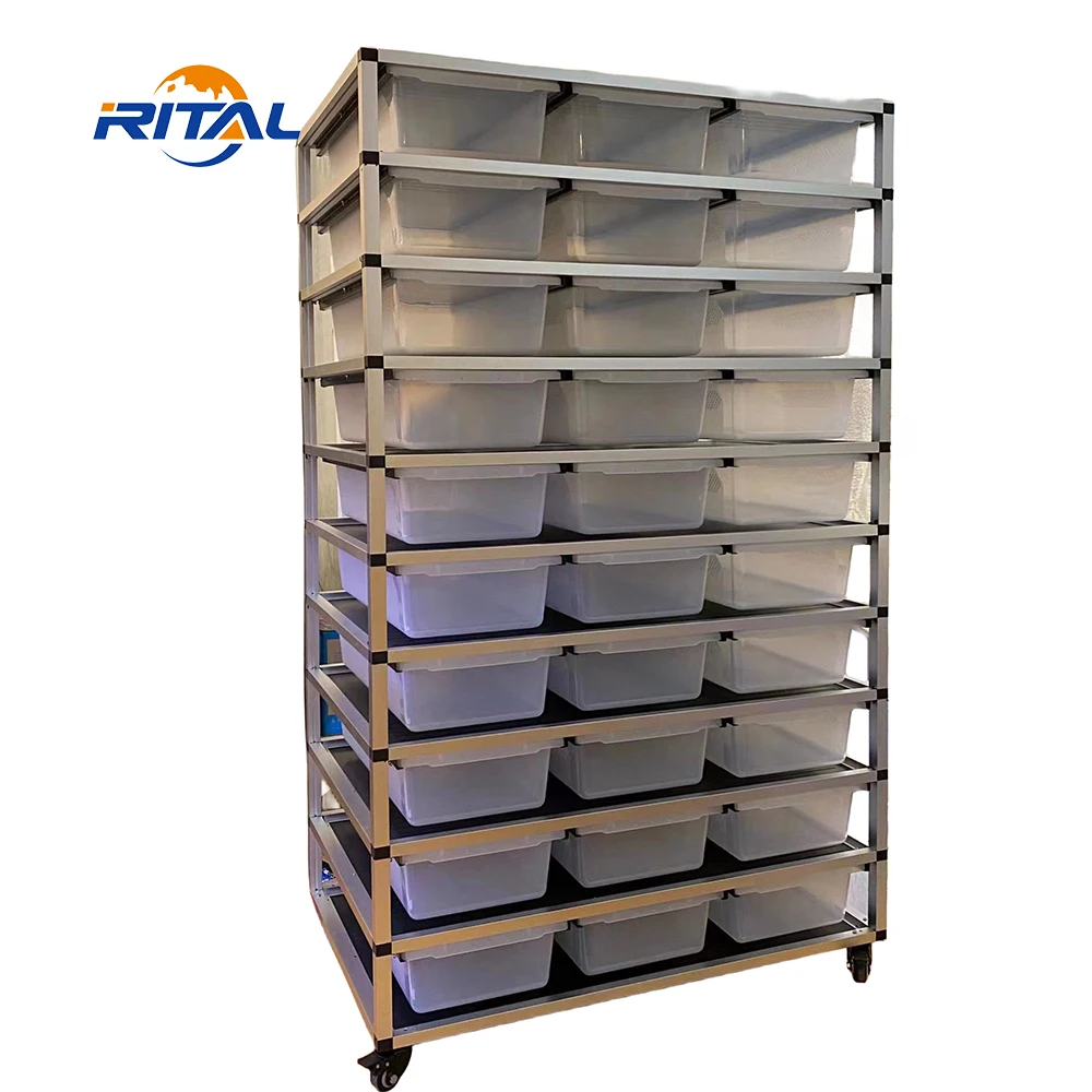 Large PVC Reptile Rack System for Snake Breeding - Metal Mesh Cage for ...