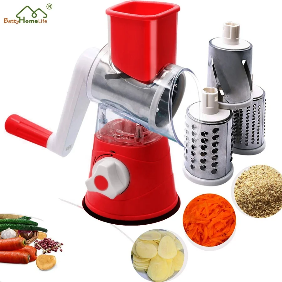 Rotary Cheese Grater Shredder Chopper Cutter Round Tumbling Box ...