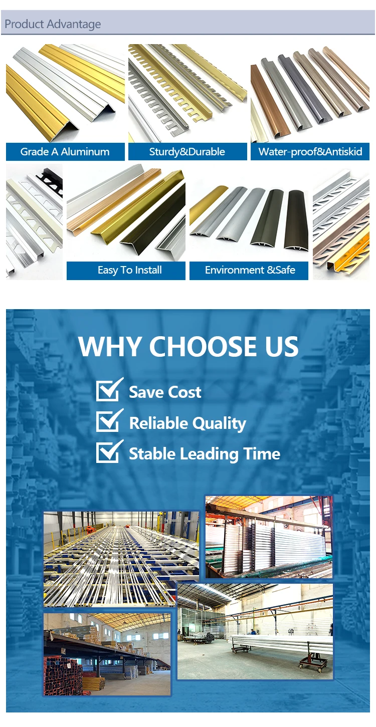 Rubber Tile Edge Trim - Durable Bronze Metal Tile Trims