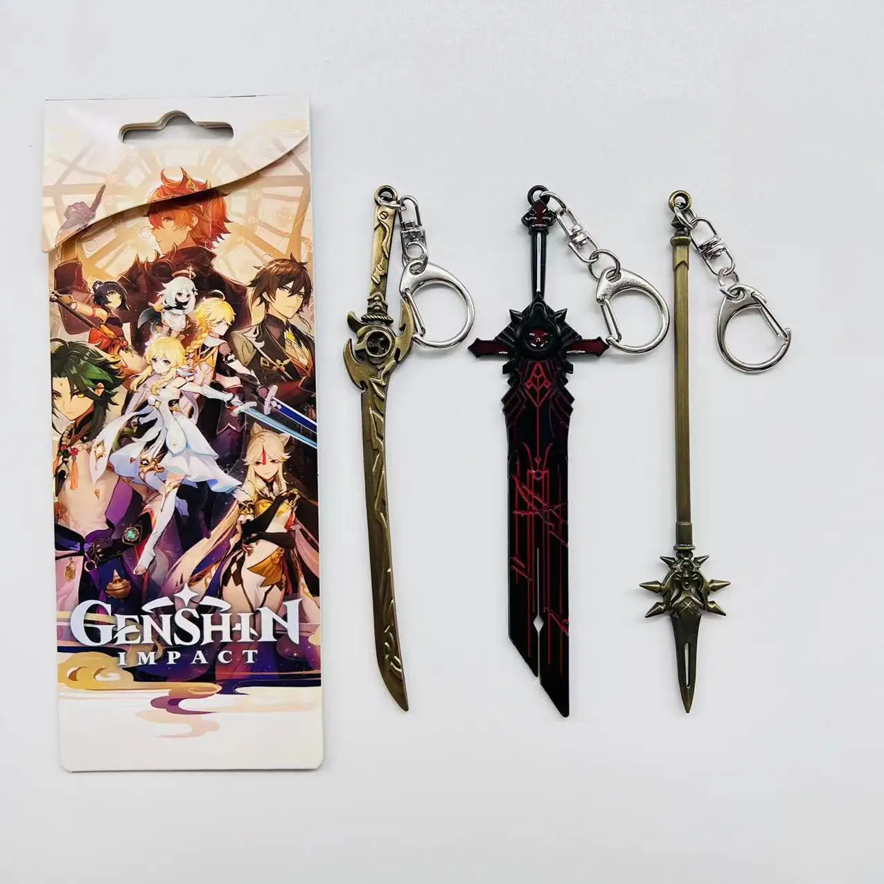22 Design Mini Sword Model Metal Keychain In Blister Card Packaging For ...