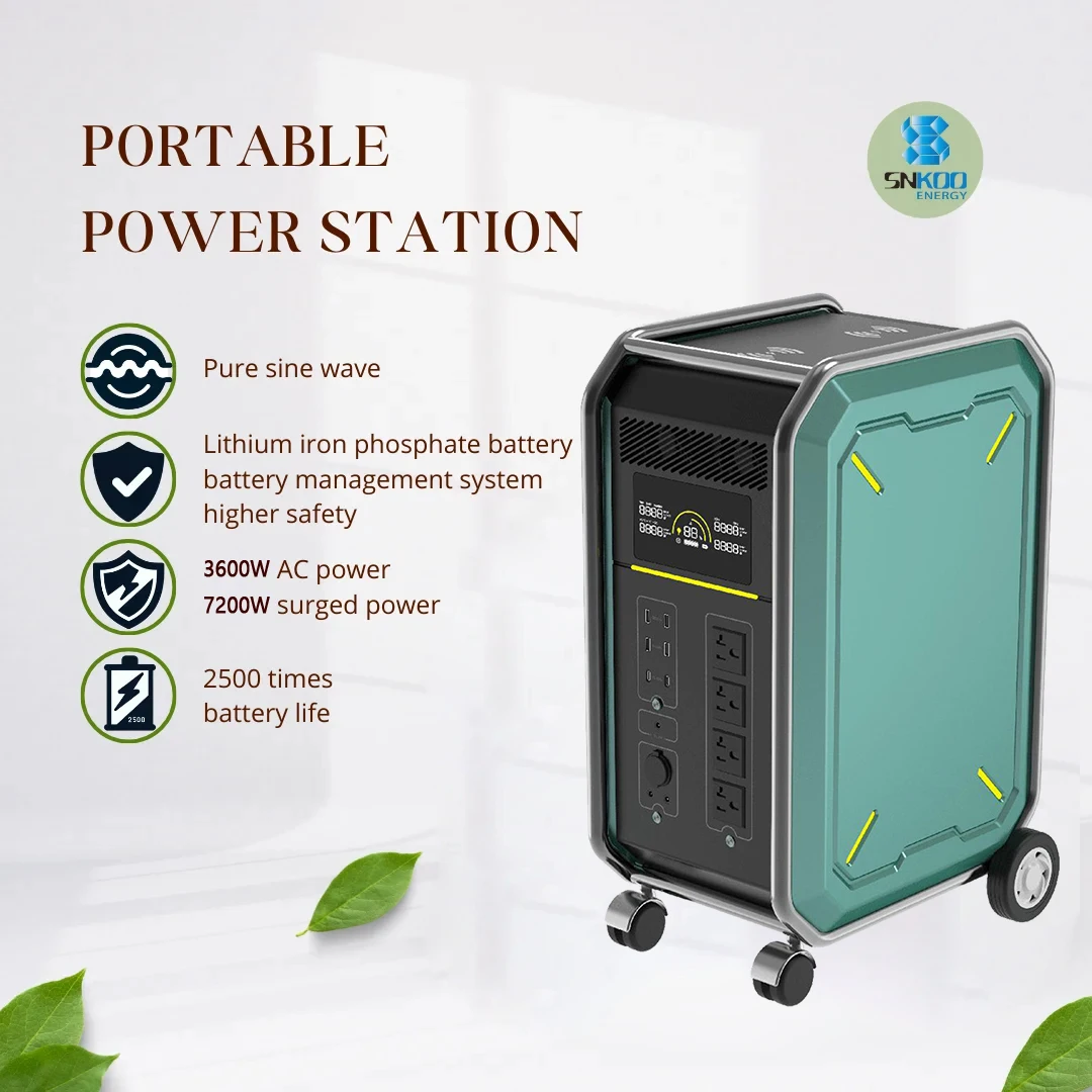 3600w Solar Generator Energy System 3600w Lifepo4 Back Up Portable ...