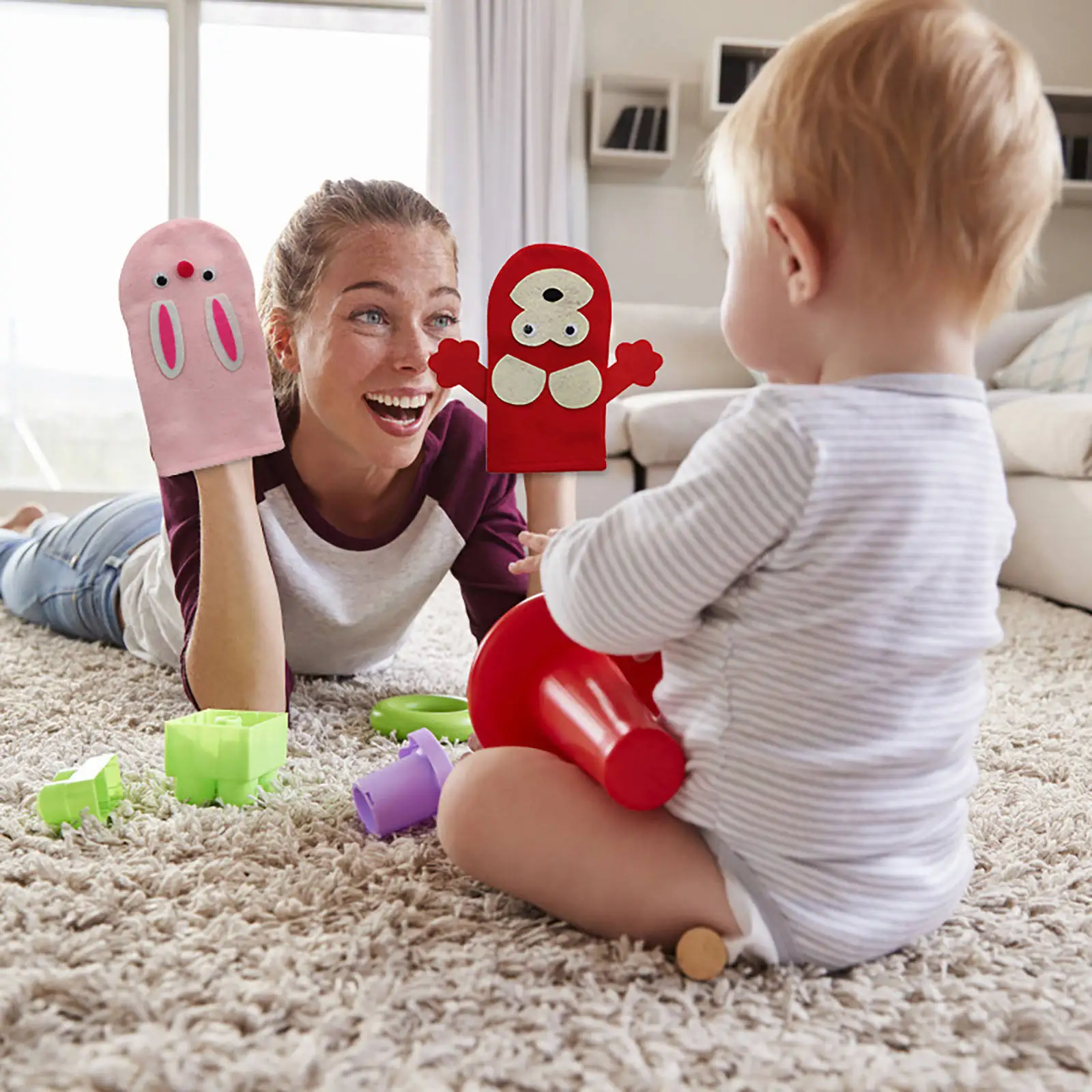 6 Piece Kids Hand Puppet Making Kit Art Craft Felt Socks Puppet ...