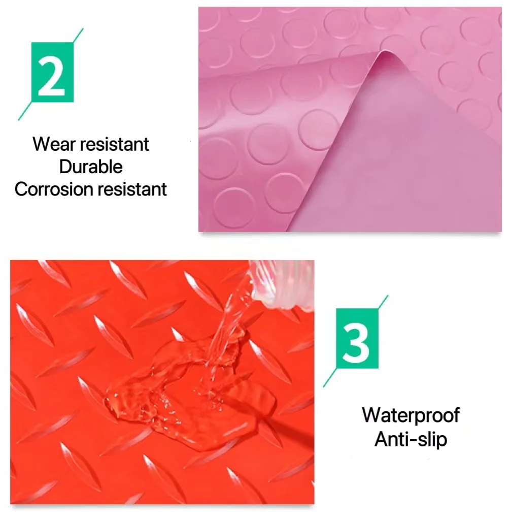 2mm Thickness Warehouse Workshop Bathroom Waterproof Coin Pattern Mat ...