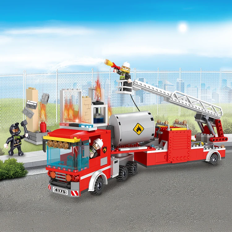 COGO Plastic Emergency Vehicle Enlighten Block Building Kids Toy Set ...