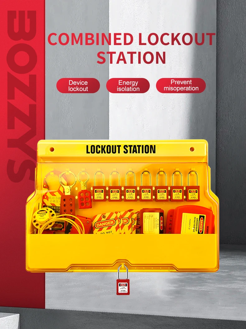 Wall Mounted Safety Padlock Lockout Tagout Station with Dustproof ...