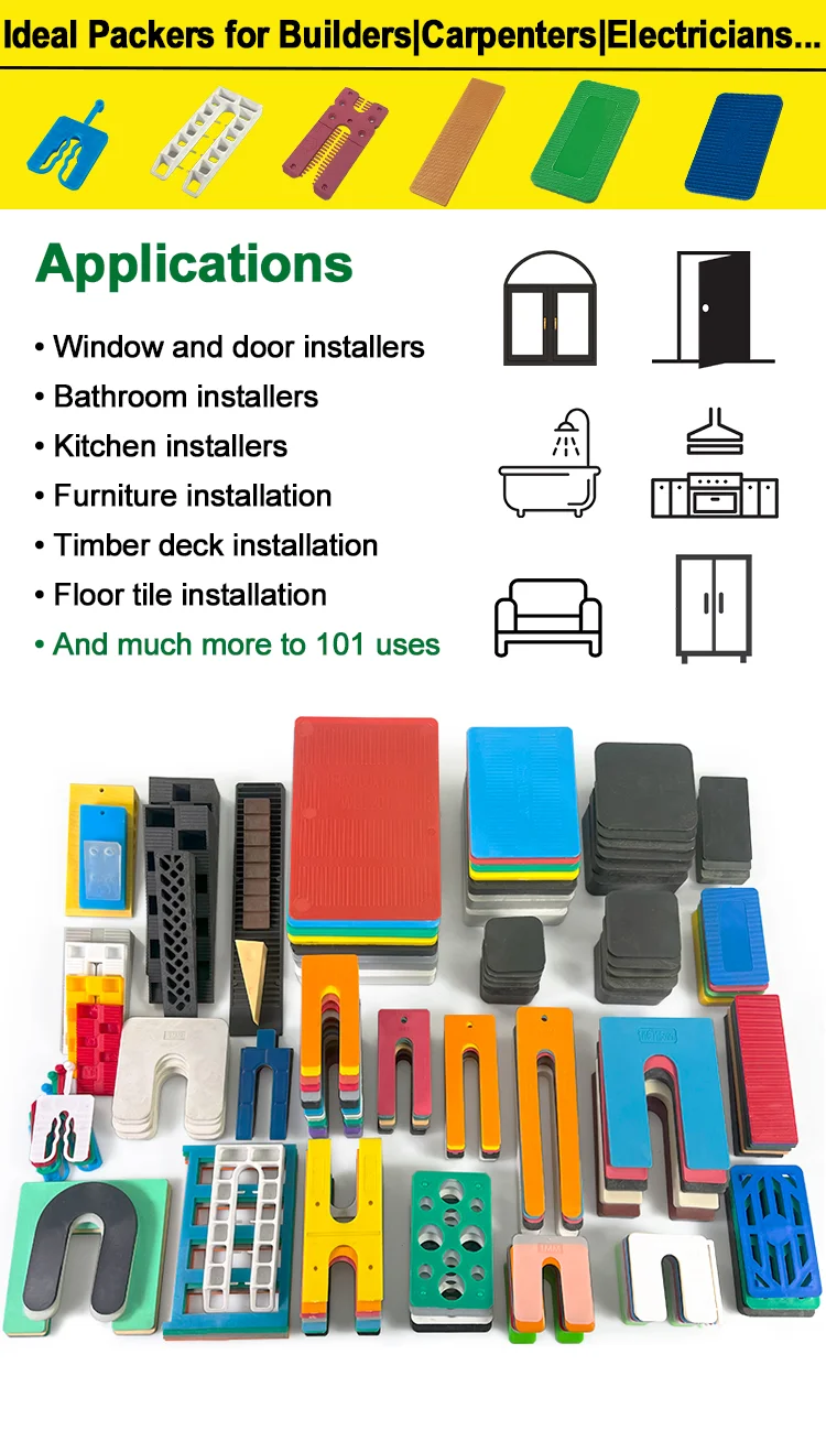 Woshun U Type Window Packer Plastic Leveling Shims Plastic Shim Packer ...