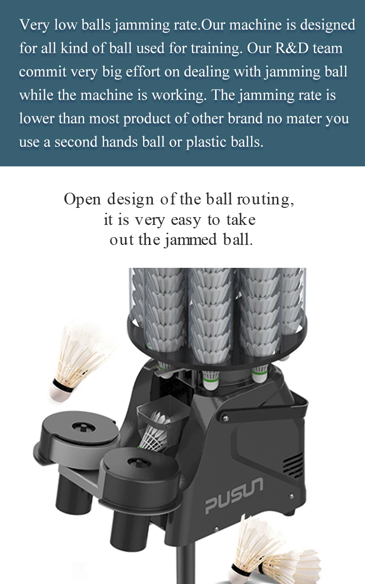 2023 Hot Sales Automatic Badminton Ball Machine - PUSUN PB-6001 Pro
