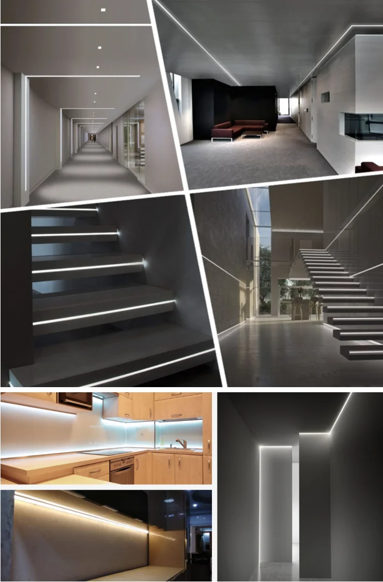 Led Strip Aluminium Profile Light 1m 2m 3m Ceiling Gypsum Drywall ...