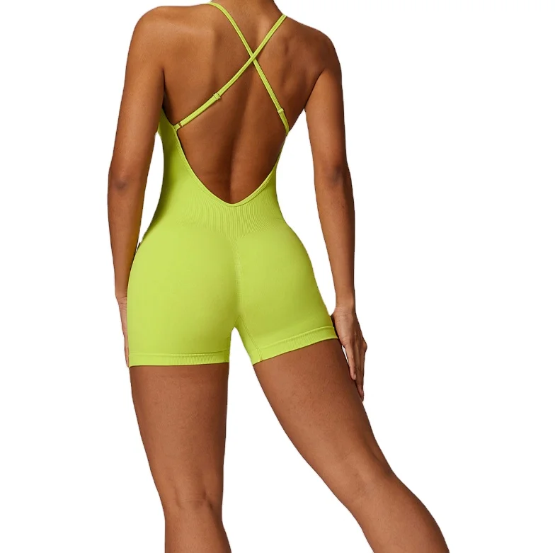 Custom Gym Wear Sports Yoga Bodysuit Workout Jumpsuit For Women Fitness One Piece Yoga Jumpsuit