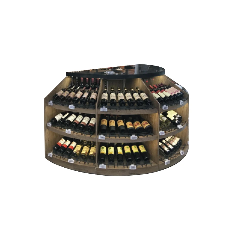 Supermarket Convenience Stores Liquor Shelving Standing Wooden Red Wine ...