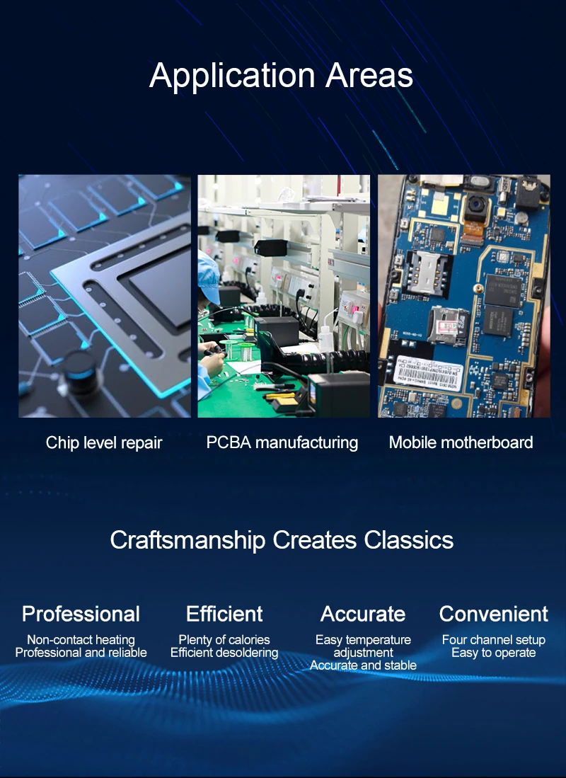 QUICK 861PRO 1300W Smart Hot Air Desoldering Station for PCB Repair