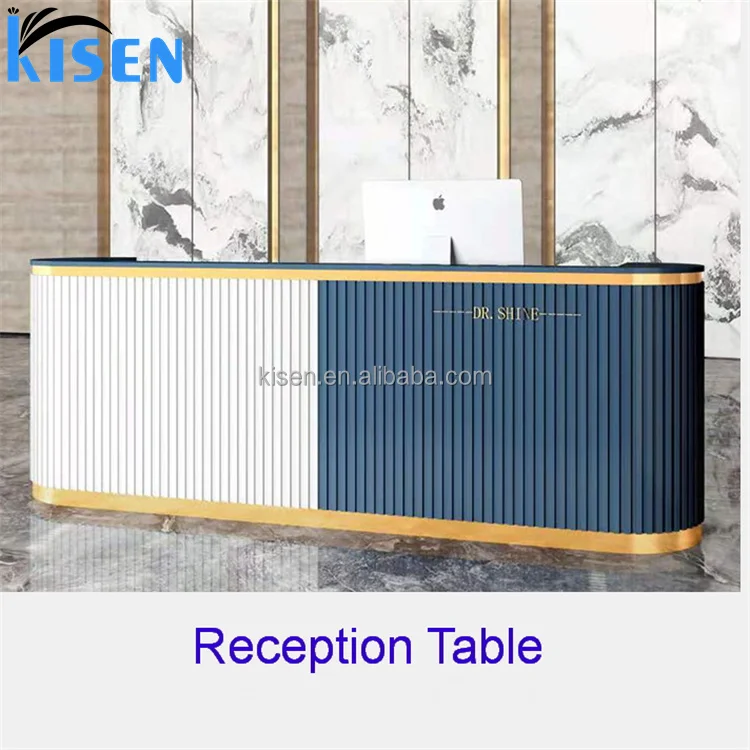 Kisen Modern Linear Reception Desk Pink Black Blue Green Counter Front ...