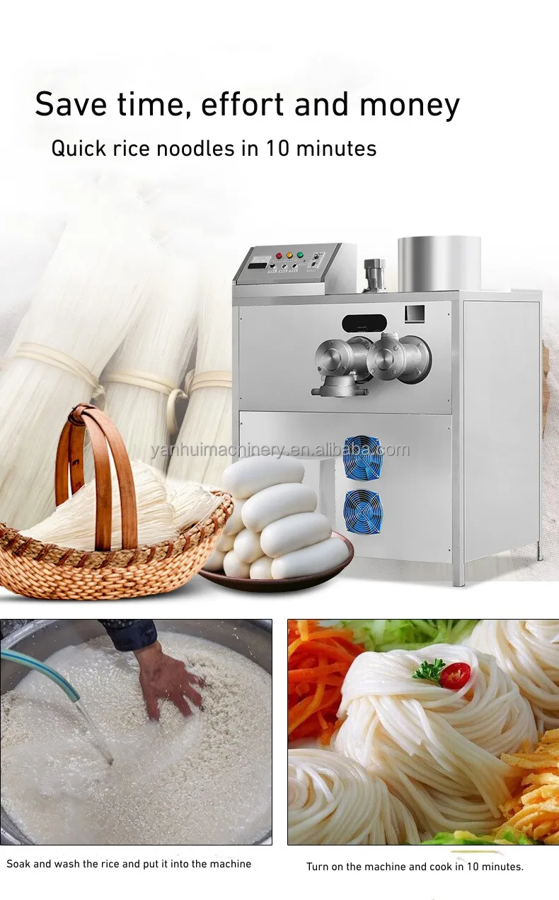 High Automation Vermicelli Noodle Extruder Machine / Flat Rice Noodle ...
