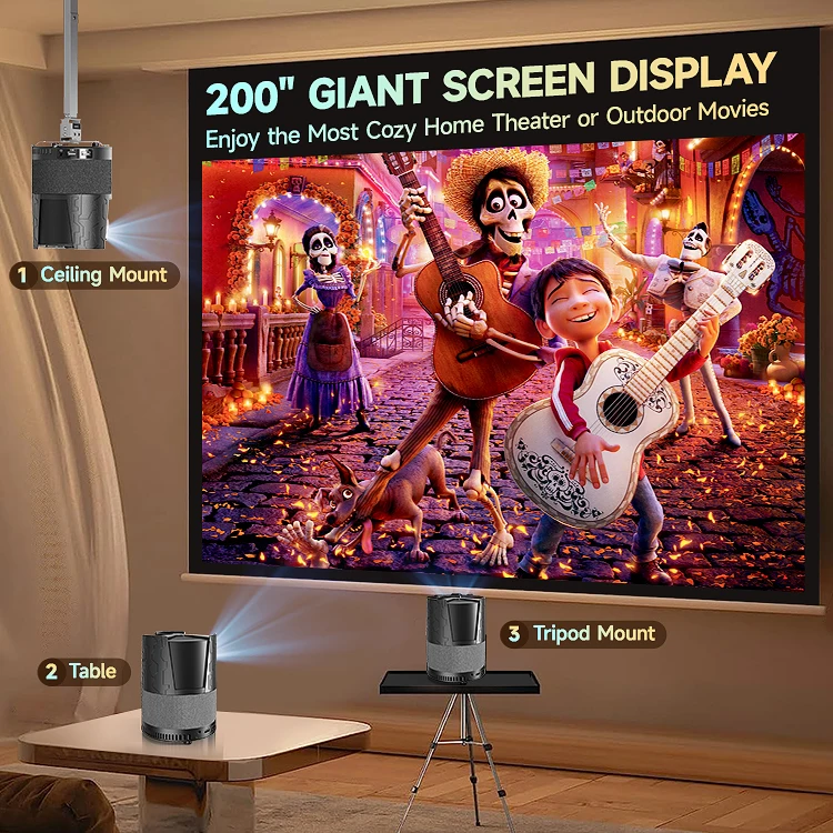 Caiwei 1080p Mini Wifi Smart Led Projectors Android Mobile Home Theater ...