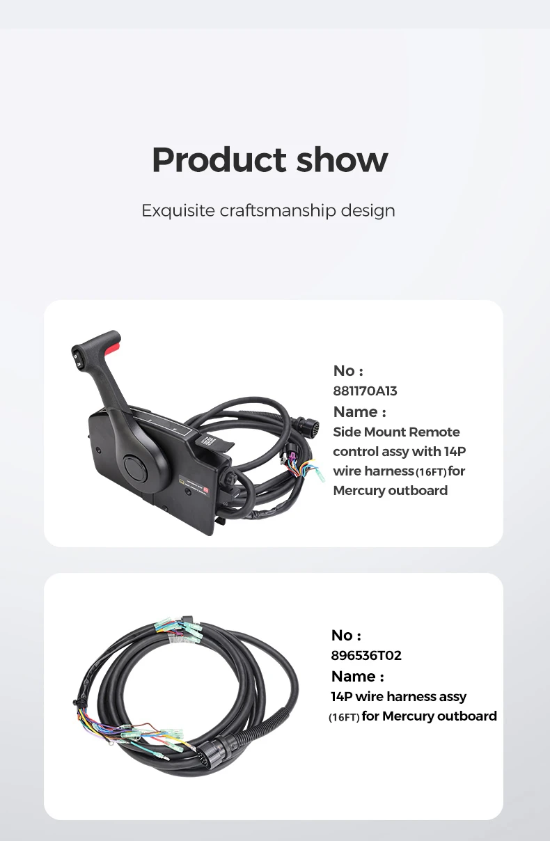 New 881170a13 Side Mount Boat Remote Control Box With 14pin Wire ...