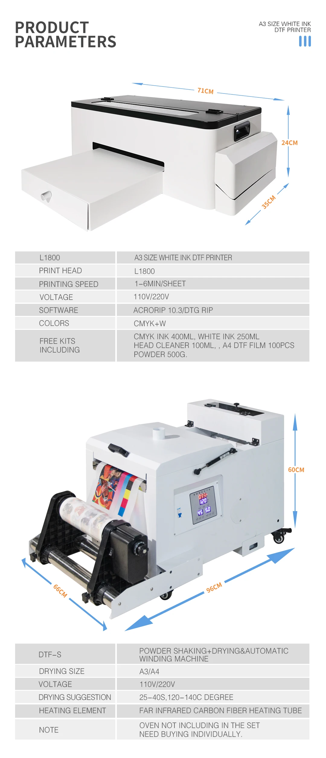 Auplex Dtf Printer Big Powder Shaker Xp600 Digital Dtf Printer Head For ...