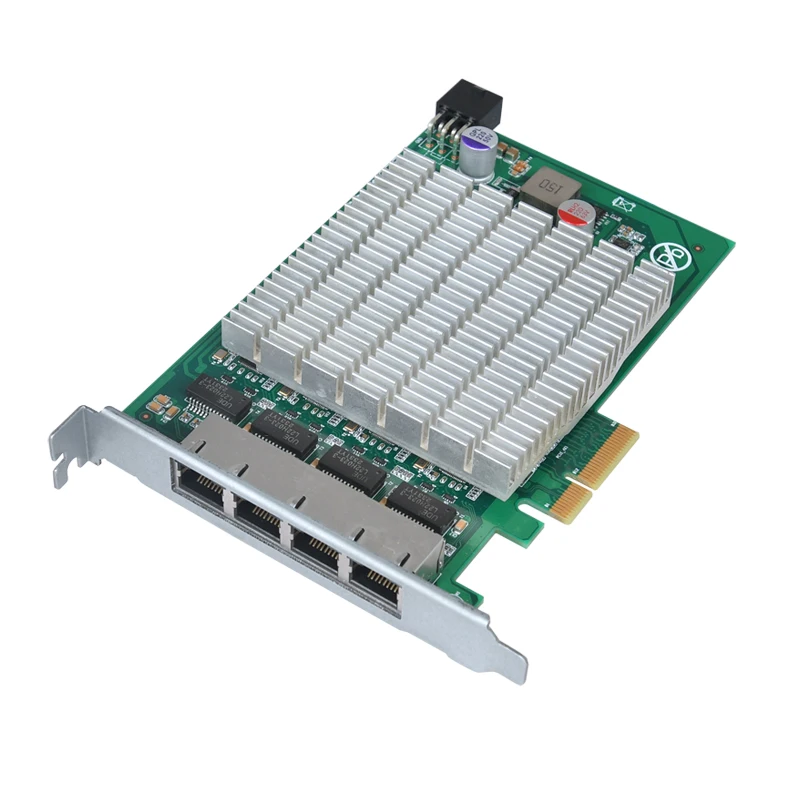 Zunsia New Pci Express Network Card 4 Rj45 Lan Support Poe Power Supply ...