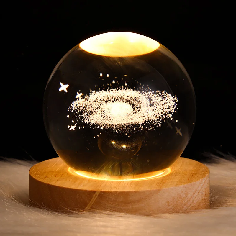 Luminescent Starry Sky Planet Moon Crystal Ball Small Night Light ...