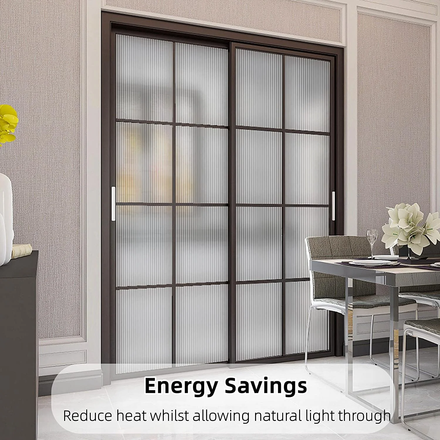 Reeded Decorative Window Film - 3D Fluted Glass Film