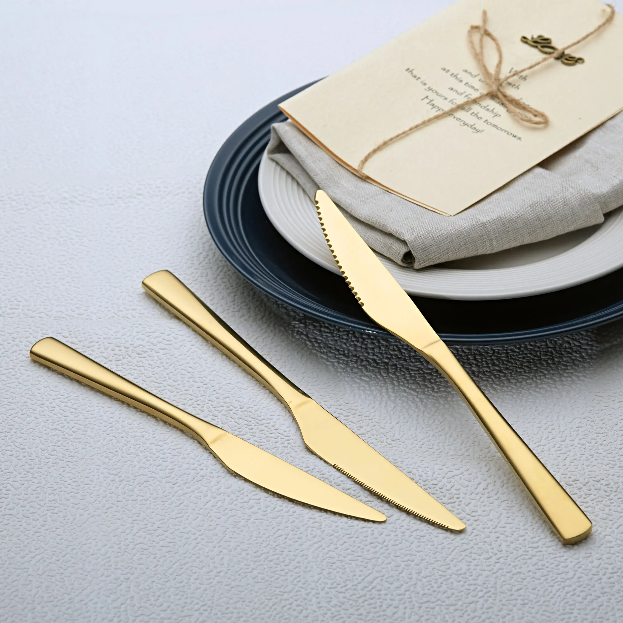 Custom High Quality Kitchen Gold Cutlery Set - 5PCS Luxury