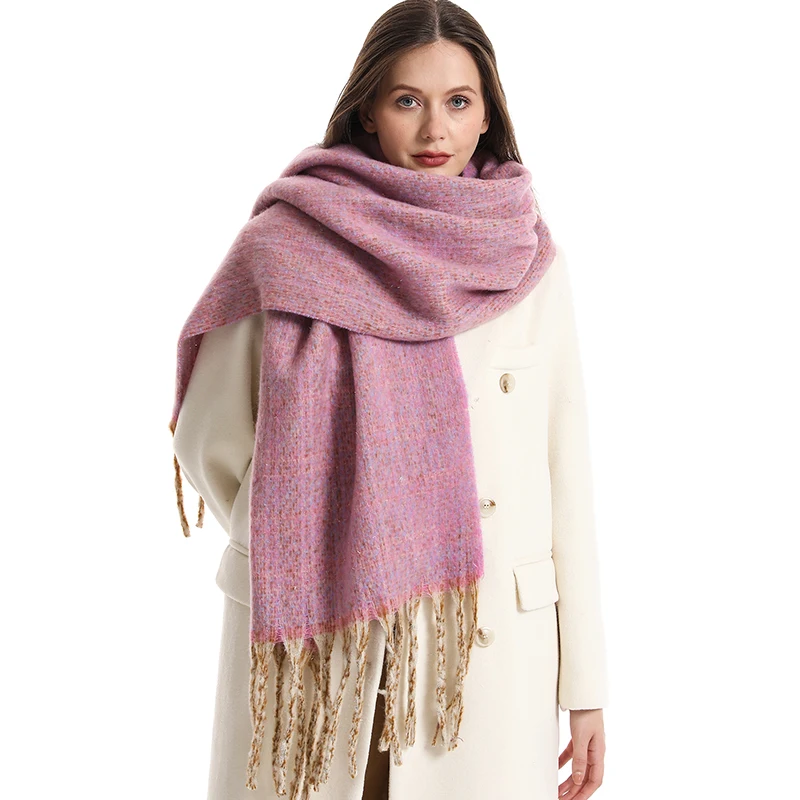 Wholesale Large Extra Long Shawl Soft Plaid Acrylic Knitted Shawl ...