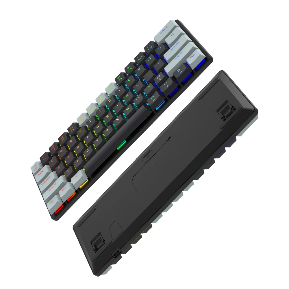 Portable Keyboard Mini Rgb Pcb Keycaps Bluetooth+usb Pc Mechanical ...