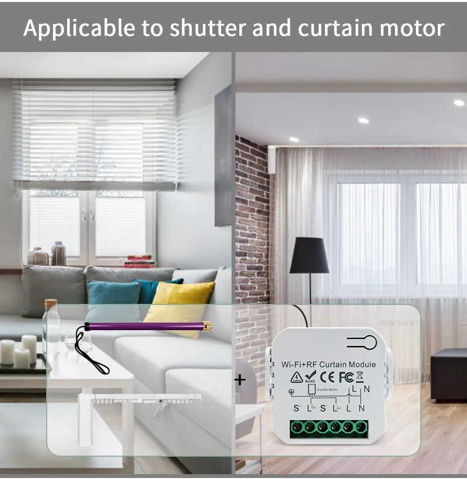 Wholesale WiFi RF Smart Curtain Module Switch for Electric Roller ...